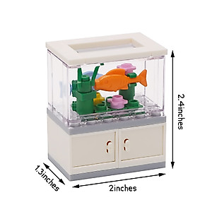 Fish Tank Building Kit, Junior Ideas Building Sets for Child, Toy Fish Tank Building Blocks Model, Creatvie MOC for Boys & Girls 6 7 8 9 10 11 12 Years Old (Small Fish Tanks)