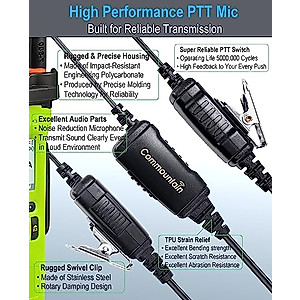 commountain SL300 SL3500e Earpiece with Mic Compatible for Motorola Radios TLK 100 TLK 110 SL7550 SL7550e SL7580 SL7580e SL7590 SL7590e SLN 1000 SL 300, TLK100 TLK110 SLN1000 Acousic Tube Headset