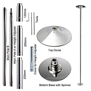 M MEGA BRAND MegaBrand 9.3 Feet Portable Fitness Exercise Exotic Stripper Strip Spinning Dancing Pole