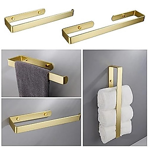Towel Holder Bathroom Rack Bar Golden Kitchen Roll Paper Hand Towel Hanger Self Towel Hanger Self Storage Shelf Punching (Color : Golden.A)