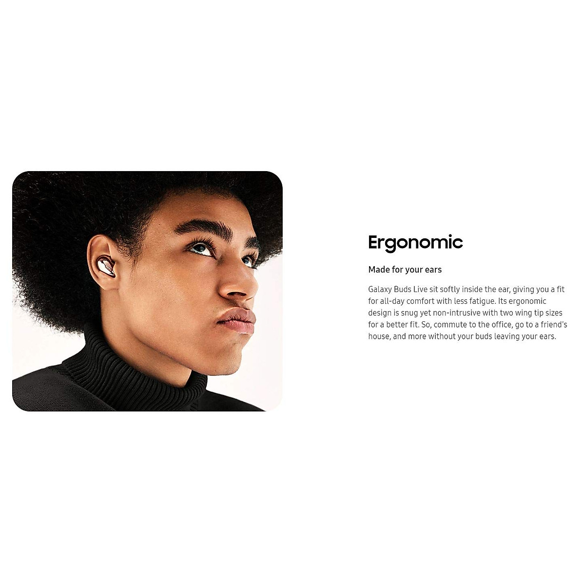 Samsung Galaxy Buds Live, Earbuds w/Active Noise Cancelling (Mystic Black) (Renewed)