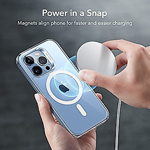 ESR for iPhone 13 Pro Max Phone Case, Compatible with MagSafe, Shockproof Military-Grade Protection, Yellowing Resistant, Magnetic Case for iPhone 13 Pro Max, Classic Hybrid Case (HaloLock), Clear