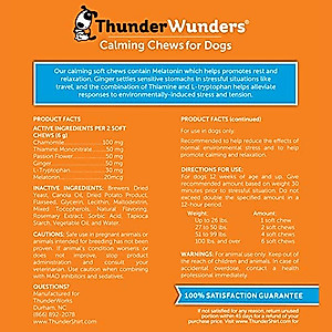 ThunderWunders Calming Chews for Dogs (60 count), Dog Anxiety Relief