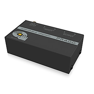 Kinter PR400 Ultra Compact Phono Vinyl Turntable Preamp - Mini Electronic Audio Stereo Phonograph Preamplifier with Gold Plated RCA Input and Outputs & Low Noise Operation 12 Volt DC Adapter Included