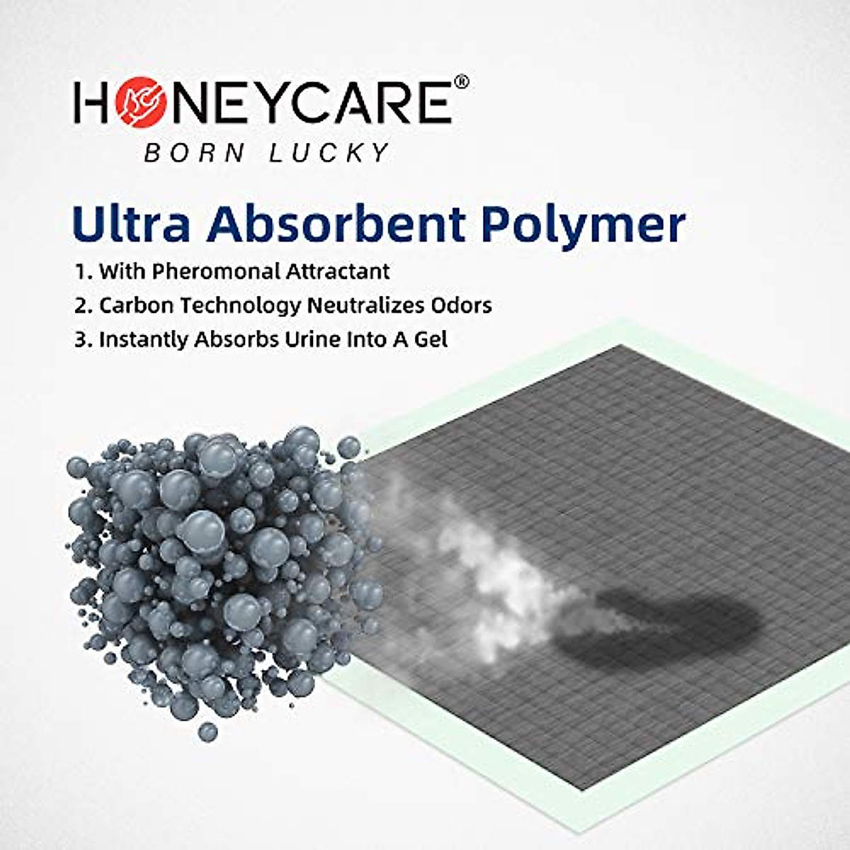 HONEY CARE All-Absorb Puppy Training Pads Dog Potty Pads Absorb Eliminating Urine Odor, Jumbo-Size Charcoal Puppy Pee Pad (Carbon, XL 28x34 inch, 40ct)