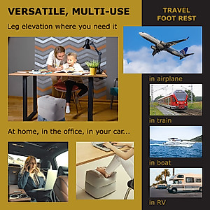 Inflatable Foot Rest for Airplane Travel – Easy to Use Kids Airplane Bed Or Airplane Footrest – Height Adjustable Travel Foot Rest for Airplane Flights – Toddler Plane Travel Essential by Luxxurro