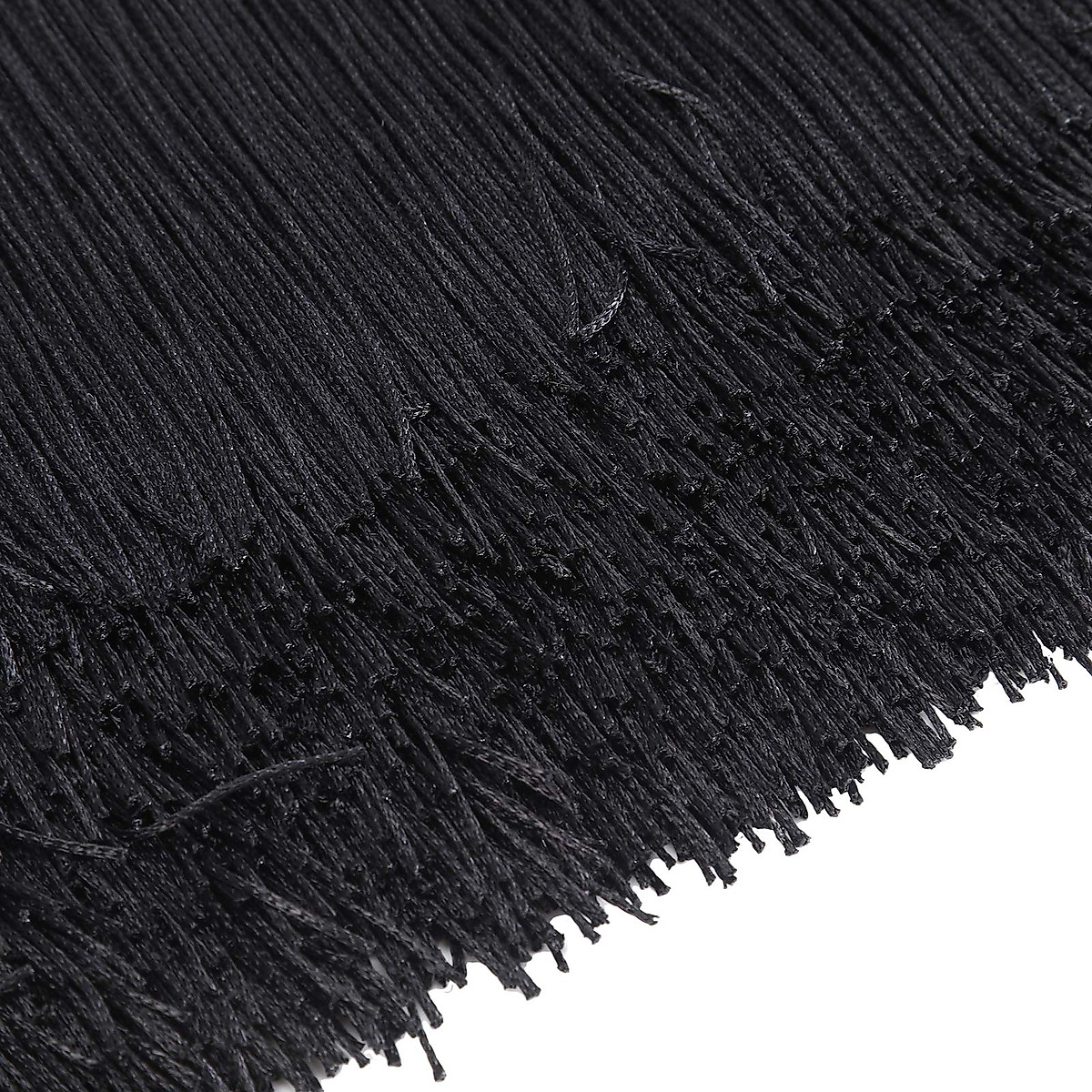 10 Yards Sewing Fringe Trim - Fringe Tassel 15cm Width for Skirt Wedding Dress Lamp Shade Decoration(Balck)