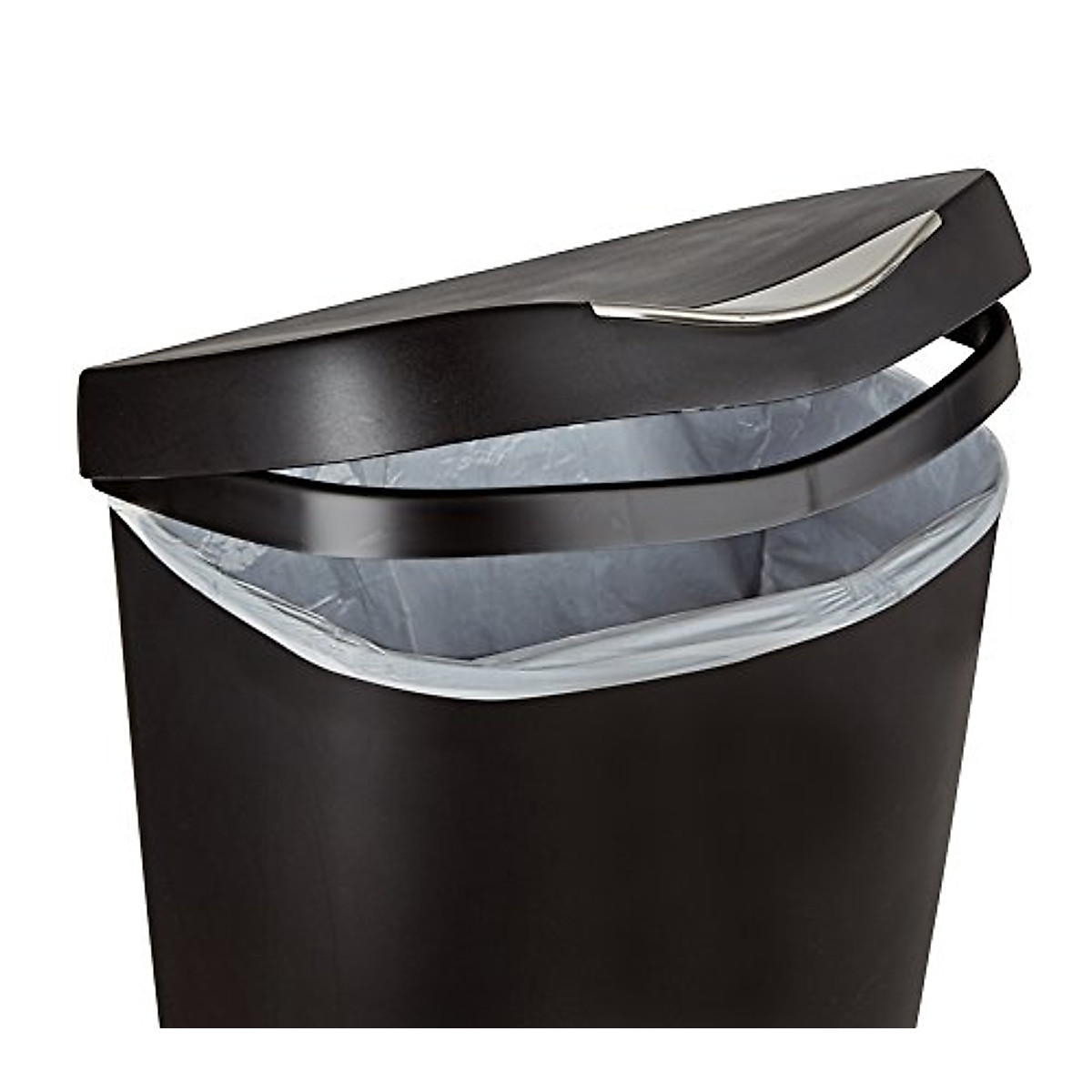 Umbra 084200-047 Brim Step On Trash Can, Black, 13 Gallon