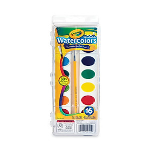 Crayola Washable Watercolor Paint, 16 Assorted Colors (CYO530555)