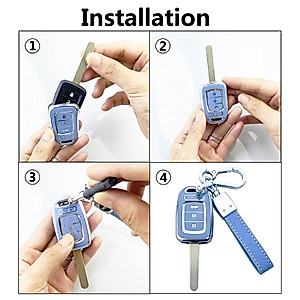 ShuDay Key Fob Cover Case Compatible with Honda Accord Civic Fit CR-V HR-V Crosstour Accessories (Purple)