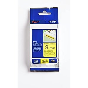 Brother Tape, Retail Packaging, 3/8 Inch, Black on Yellow (TZeS621) - Retail Packaging