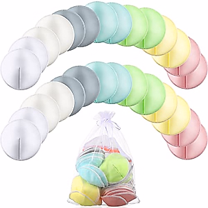 42 Pcs Reusable Nursing Pads Breast Pads for Breastfeeding Washable Organic Bamboo Nipple Pads Breast Feeding Essentials with Laundry Bag, Travel Storage Bag for Overnight Leak (4.8 x 4.8 Inch)