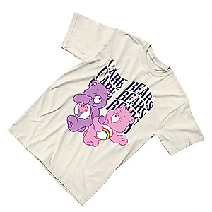 Care Bears Ladies Fashion Shirt - Ladies Classic Clothing - Cheer Friend Funshine Good Luck Tie Dye Tee (Vintage White, Medium)