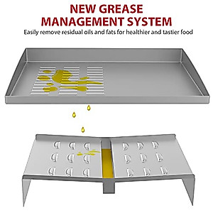 GLOWYE New Griddle Table Top Plate for Blackstone 22 inch Tabletop Griddle, Heavy Duty Stainless Steel Griddle Plate for Blackstone Portable Grill Griddle Replacement Parts with Carry Bag