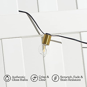 Brightech Glow LED String Lights - 26 Ft Commercial Grade Patio Lights with Brass Accents - Outdoor Waterproof Globe String Light for Backyard, Garden