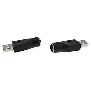 DGZZI USB to PS2 Adapter 2PCS Black PS/2 Female to USB Male Converter Adapter for Mouse and Keyboard