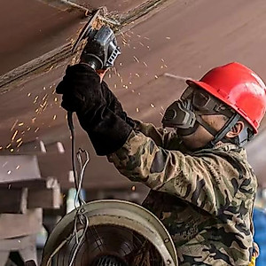 Welding Gloves Heat Resistant Cow Split Leather BBQ/Camping/Cooking Gloves Baking Grill Gloves Welder Fireplace Stove Pot Holder Workplace Glove