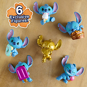 Disney Stitch Feed Me 6-piece Collectible Figure Set, Premium Collector Package, Kids Toys for Ages 3 Up, Amazon Exclusive by Just Play