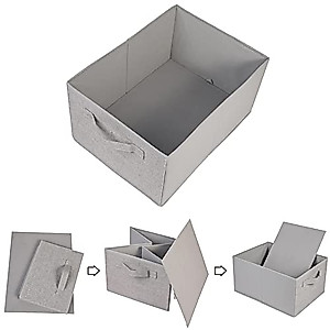 BOMKEE Collapsible Sorage Bins, Storage Cubes Baskets Collapsible Fabric Storage Boxes with Handles for Home and Office (Set of 4, 15.4 x 11.4 x 7.91inch)