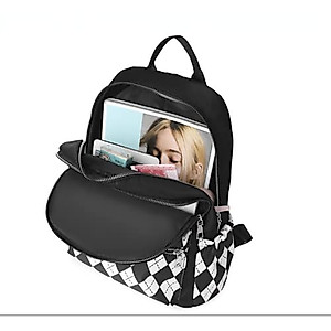 Wednesday Tartan Plaid Backpack Aesthetic Back to School for Teens Y2K Gothic Black White School Book Bag (Black)