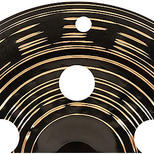 Meinl Cymbals Classics Custom Dark 16" Trash Stack Cymbal for Drum Set, Pair — Made in Germany — B12 Bronze, 2-Year Warranty (CC-16DASTK)