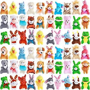 Skylety 60 Pack Mini Plush Animals for Christmas 30 Styles Bulk Mini Stuffed Animals Plush Toy Small Stuffed Keychain Cute Assortment for Carnival Prizes, Party Favor, Kindergarten Goodie Bag Fillers
