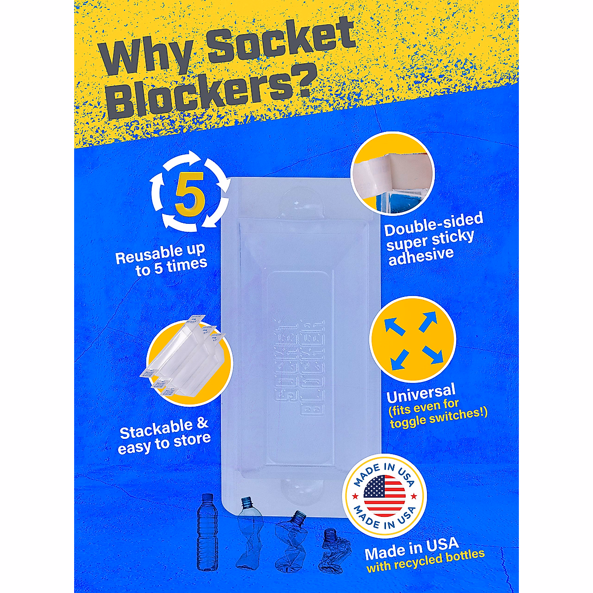 Socket Blocker – The Smarter Outlet Cover for Drywall & Painting – Better Than Tape for Remodeling & DIY Projects - 30 Pack