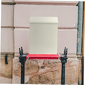 Generic Iron Letter Container Home Mailbox Wall Mounted Security Mailbox Letter Box High Capacity Mailbox White/Red Post Box, 30x23cm (M2Y1732K17H2GFY)