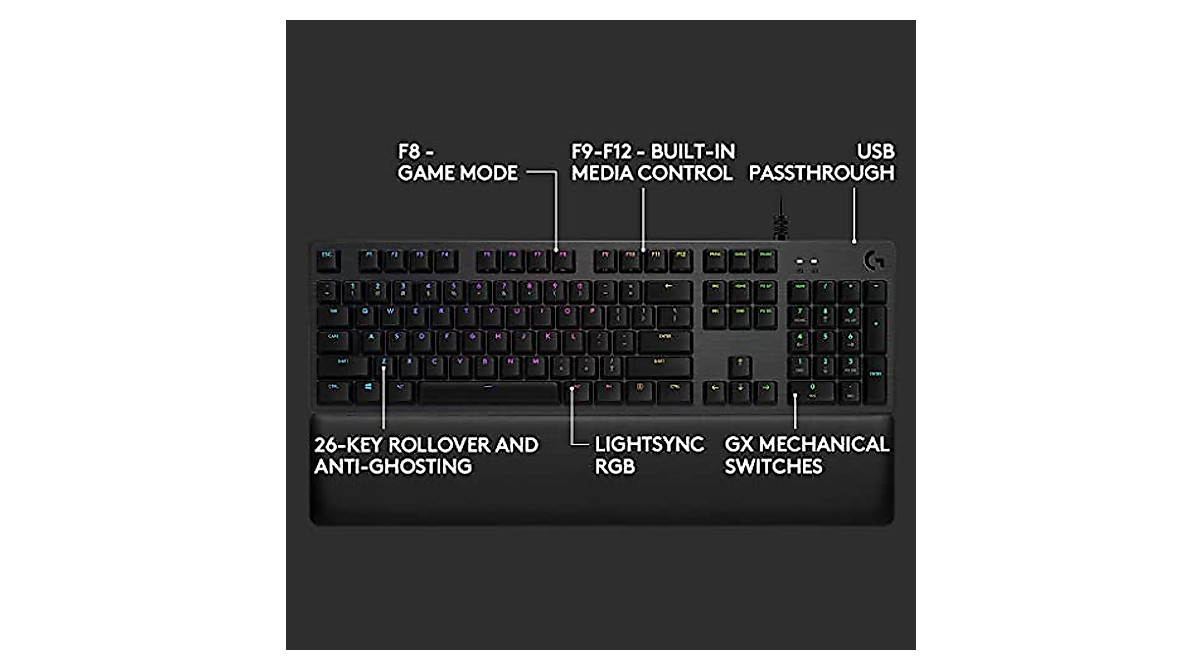 Logitech G513 Carbon LIGHTSYNC RGB Mechanical Gaming Keyboard with GX ...