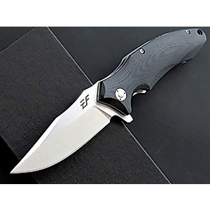 Eafengrow EF339 Folding Knife D2 Blade and G10 Handle with Clip Folding Camping Knives Outdoor Pocket Knives (black)