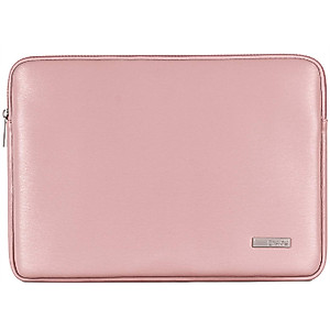 15 Inch PU Leather Laptop Sleeve Bag Padded Frosted Protective Notebook Computer Case Cover for MacBook Pro MacBook Air Chromebook Acer Dell HP Samsung Sony (Light Purple)