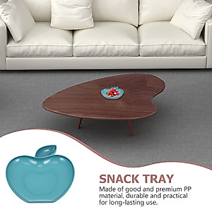 Luxshiny Serving Dishes Dumpling Plate with Sauce Compartment - Shaped Japanese Sushi Plate Chips and Salsa Plate Snack Platter Serving Tray for Home Restaurant Cyan Serving Platter