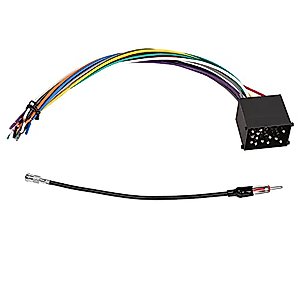 RED WOLF Radio Stereo Wire Harness + Antenna Adapter Connector Plug Kit Replacement for BMW 1988-2002 528i/E46/325/323/328i/5/3