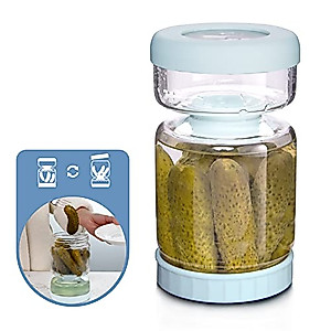 WhiteRhino Glass Pickle Jar with Strainer Flip,34oz Pickle Flip Jar Glass,Pickle Juice Separator Jar Flip for Olives,Gherkins or Sliced Pickles,Leakproof Airtight Lids and Refrigerator Dishwasher Safe