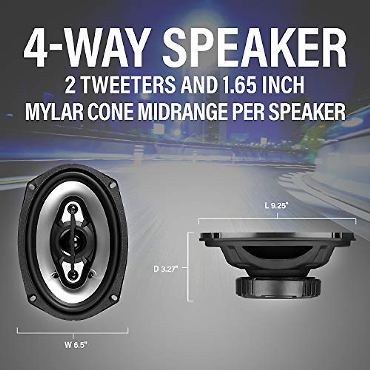 BOSS Audio Systems NX694 Car Speakers - 800 Watts Per Pair, 400 Watts Each, 6 x 9 Inch, Full Range, 4 Way, Sold in Pairs