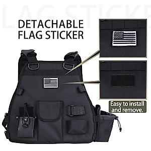 MANGEMA Heavy Duty Radio Harness Holder Tactial Chest Tool Pag Front Pounch Holster Pack MOLLE Vest Breathable 3D Mesh Liner Military Vest for Baofeng UV5R Motorola Kenwood Two Way Radio Walkie Talkie