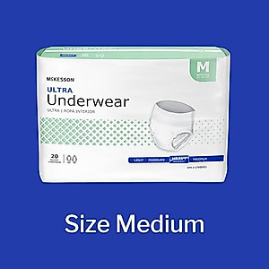 McKesson Ultra Underwear, Incontinence, Heavy Absorbency, Medium, 80 Count