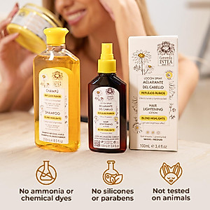 Camomila Intea Natural Blonde Highlights Hair Lightener - Spray with Chamomile Extract - 3.4 Oz