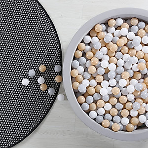 GOGOSO Play Balls for Toddlers - 100 pcs Ball Pits Balls Beige Grey White, BPA Free Plastic Balls for Ball Pit Toys Crush Balls for Boys Girls Toddlers