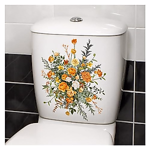 Bathroom Toilet Lid Decal, 2 Pieces Toilet Tank Decoration Self Adhesive Stickers