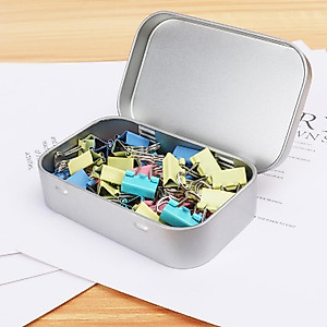 GENHAKON 40 PCS 3.7 x 2.36 x 0.86 inch, Hinged Tins Box Containers silver, Tin Box Container with hinged lids for Small Items, Such as Candy, USB Cable, Pills, Earring, Jewelry Craft, Etc