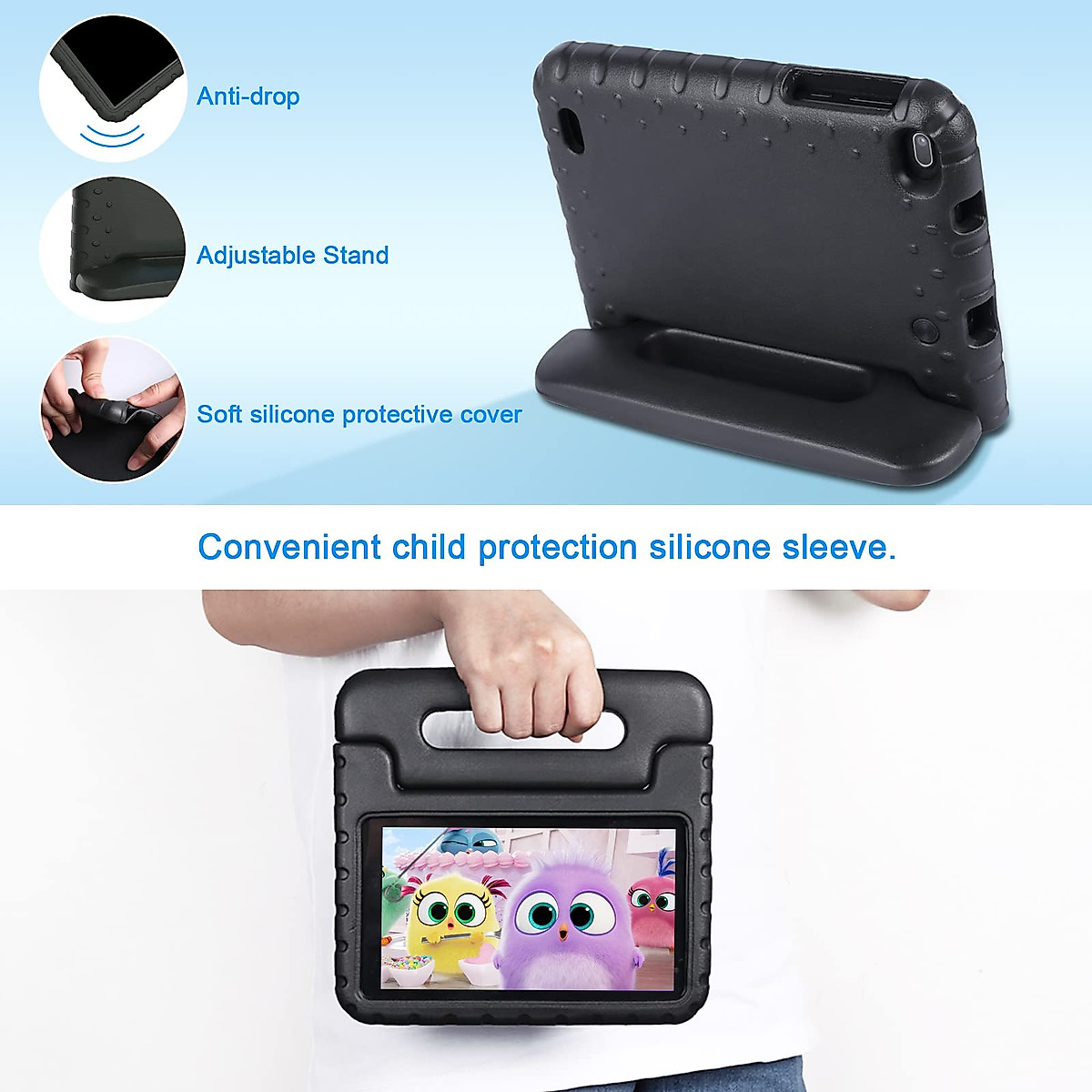 JUSYEA Kids Tablet 7 inch Android 11 - Kids for Tablet with Case - Quad Core - RAM 2GB | 32GB ROM - Kids Edition Tablets J8-3500mAh Battery | WiFi | Bluetooth, Entertainment | Education (Black)