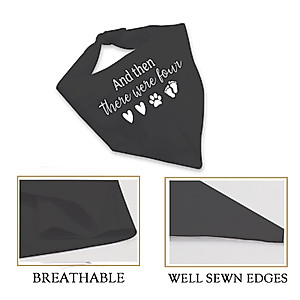 JXGZSO 1 Piece Baby Announcement Dog Bandana and Then There Were Four/Five Dog Bandana New Baby Gift Pregnancy Gift (Were Four black)