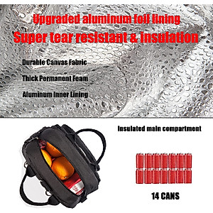 EKERHO Insulated Lunch Bag Backpack for Women/Men, 3 carrying way Lunch Tote, Large Waterproof Cooler Box with Side pockets for Adults, College, Work, Beach, Picnic, Black