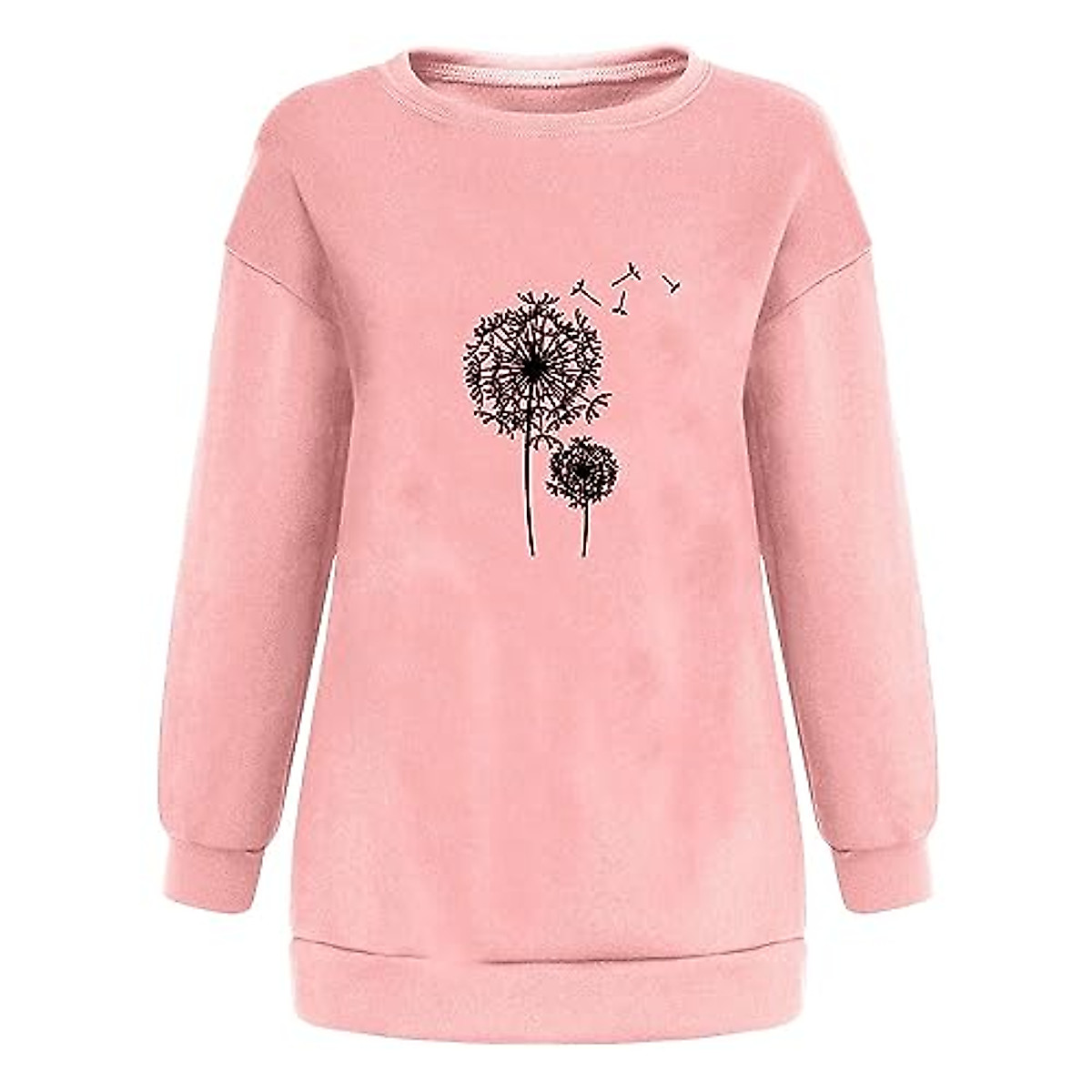 DOLKFU my orders placed recently by me long sweatshirts for women Women Long Sleeve Fashion Pullover Cute Flower Graphic Hoodies Sweatshirts Oversized Crewneck Sweatshirt Pink L