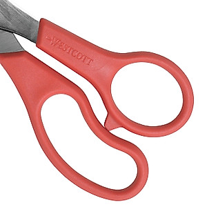 Westcott 8" All Purpose Value Stainless Steel Straight Scissors, Red