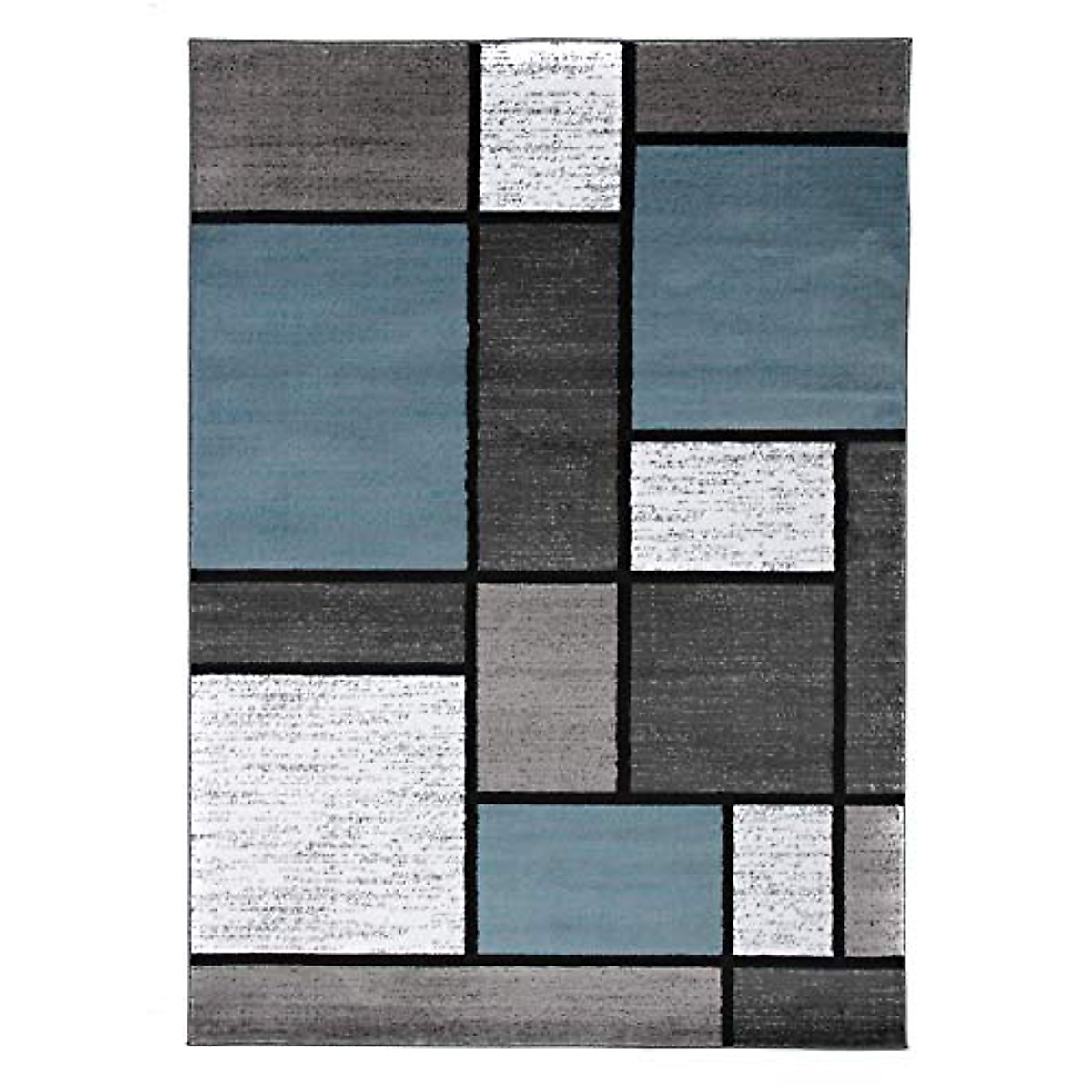 Contemporary Modern Boxes Area Rug 7' 10" X 10' 2" Blue/Gray