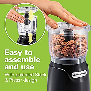 Hamilton Beach Electric Vegetable Chopper & Mini Food Processor, 3-Cup, 350 Watts & Fresh Grind Electric Coffee Grinder