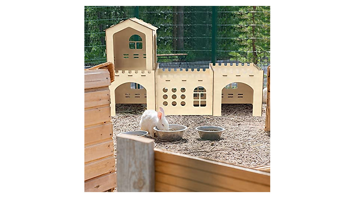 Woiworco Extra Large Rabbit Castle Hideout for Pets