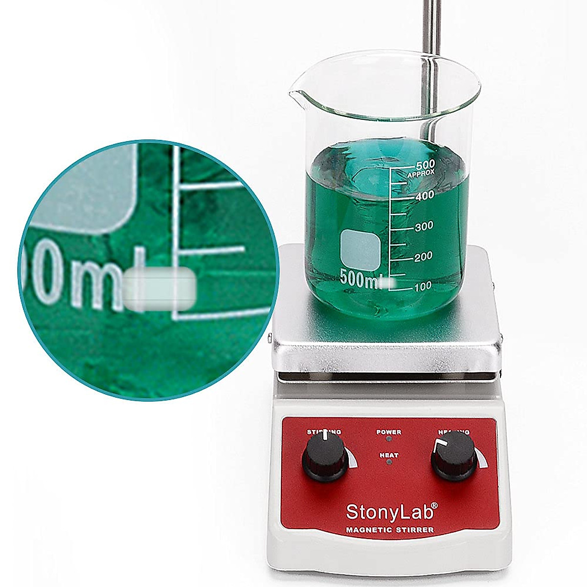 stonylab 5-Pack Stir Bar Set, 10 mm PTFE-Coated Magnetic Stirring Bars White Stir Mixer for Stirrers, 5 PK